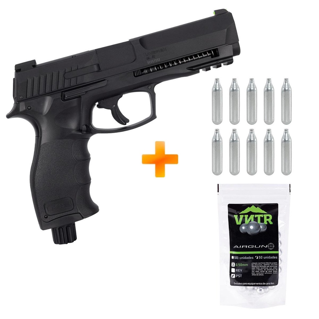 Pistola De Pressão .50 T4E HDP UMAREX FPS 121 m/s + Co2 + Esferas de ...