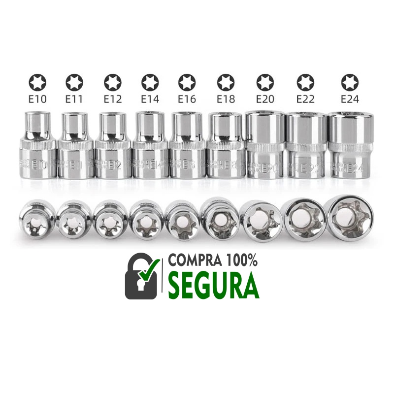 Soquete Torx tork Fêmea Avulso E10 E12 E14 E16 E18 E20 E22 E24 - VIP Industrial | Shopee Brasil