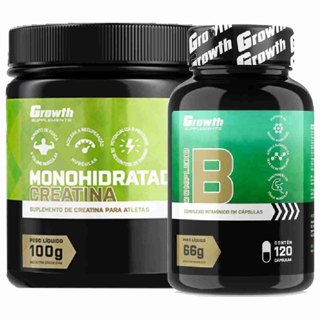 Kit Creatina 100g Monohidratada + Complexo B 120 Caps Growth | Shopee ...