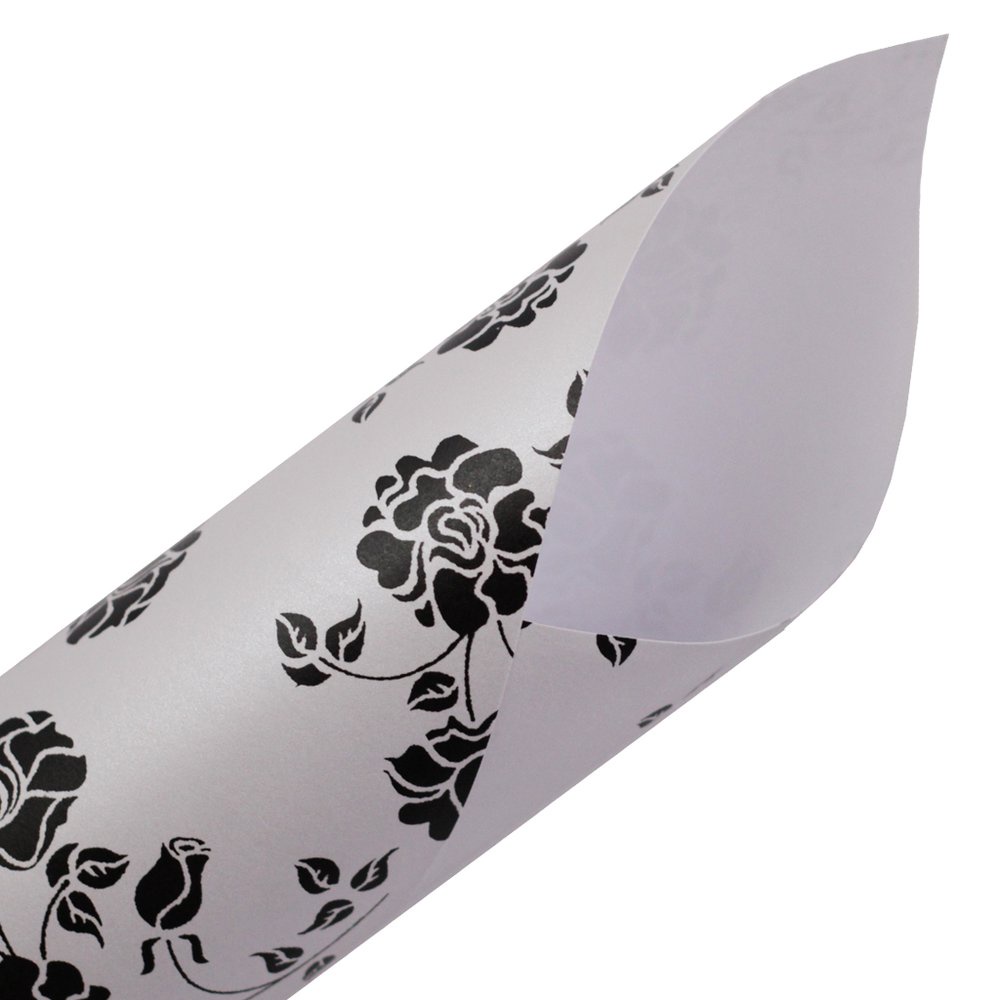 Papel Scrapbook Floral 180g - Pacote com 10 Folhas 30,5x30,5cm Branco ...
