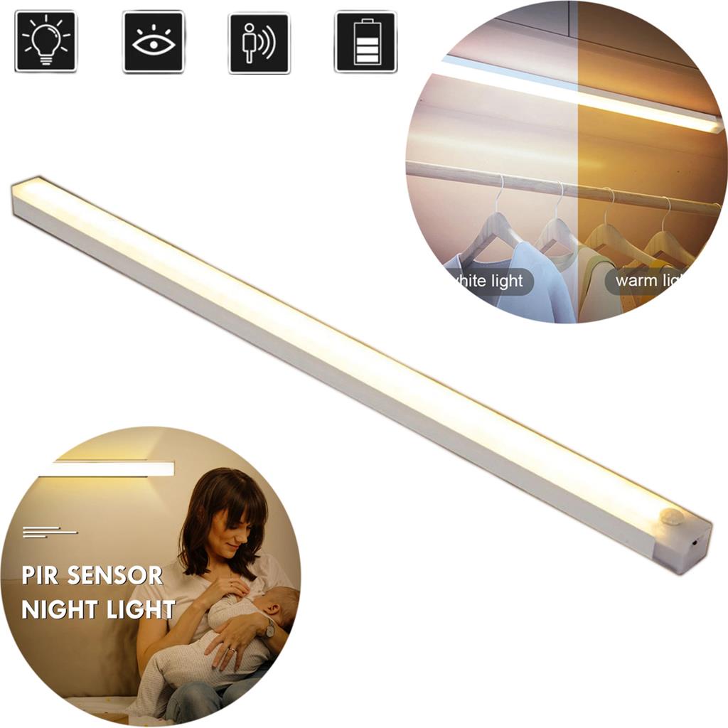 Luminaria Barra Led Spot Recarregavel Sem Fio Armario Com Sensor de ...