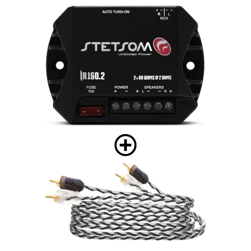 Kit Módulo Stetsom Iron Line IR160.2 + Cabo RCA 5M - Taramps | Shopee ...