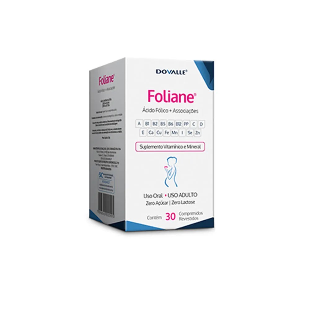 Foliane Para Gestantes Com 30 Comprimidos Dovalle Metilfolato e Acido ...