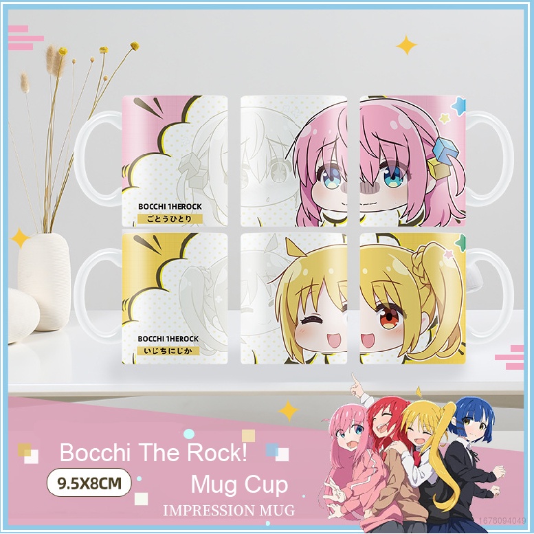 YYDS Bocchi The Rock Mug Cup Caneca De Cerâmica Anime Mágica Gradiente ...