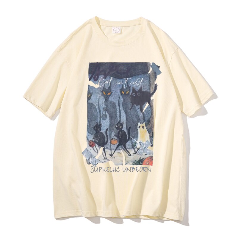 Camiseta Kawaii Retro Gótica Emo Punk Harajuku Summer Top Fada Estética ...