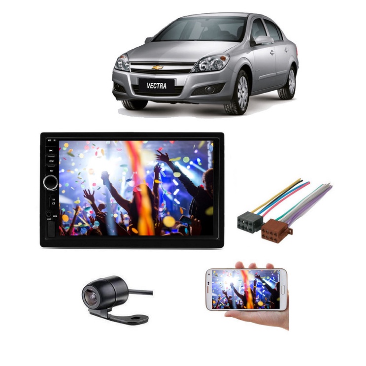 Mp5 Multimidia Moldura 2 Din Vectra Expression + Camera | Shopee Brasil