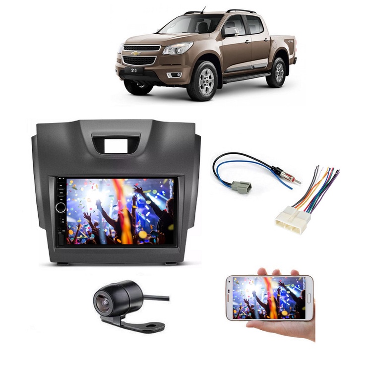 Mp5 Central Multimidia Moldura 2 Din S10 2016 Ltz + Camera | Shopee Brasil