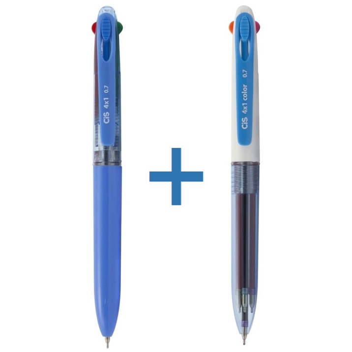 Kit 2 Canetas Esferográficas CiS Retrátil 4x1 E 4x1 Color | Shopee Brasil