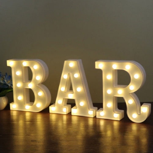 Luminária Led Decorativa Letras Bar Decoração Pilha | Shopee Brasil