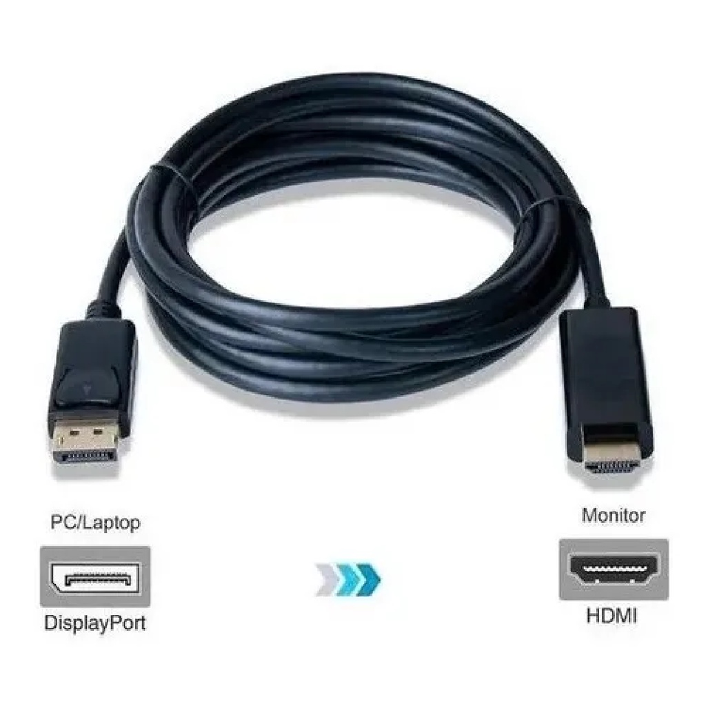 Cabo Adaptador Displayport Para Hdmi 4k Dp X Hdmi 5 Metros HDTV ...