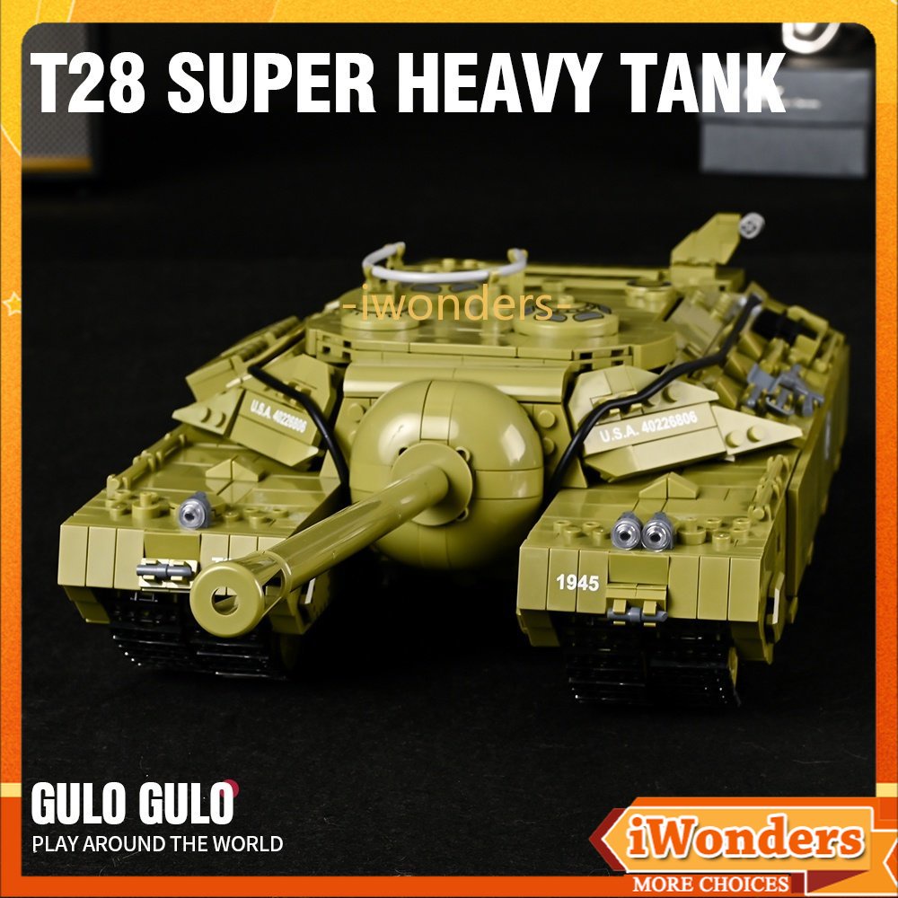 LEGO Série Militar Modelo Bloco De Construção Tanque Pesado T28 M1A2 DF ...