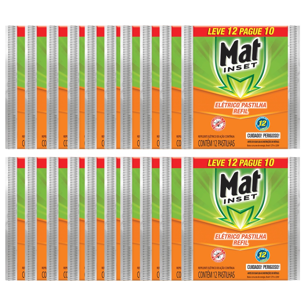 Kit com 20 Refil Pastilha Repelente Elétrico Mat Inset | Shopee Brasil