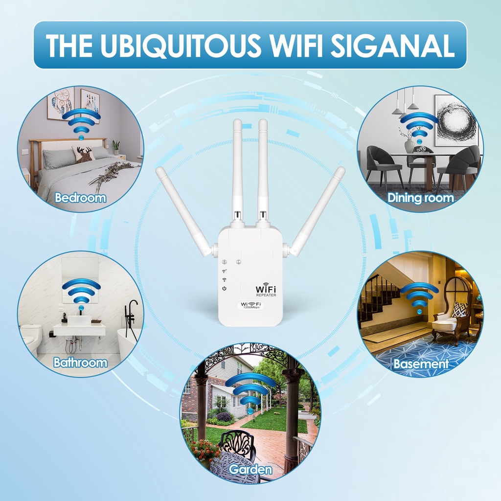 1200Mbps Repetidor De Sinal wifi 5G Repetidor Wifi 5ghz Repetidor De ...
