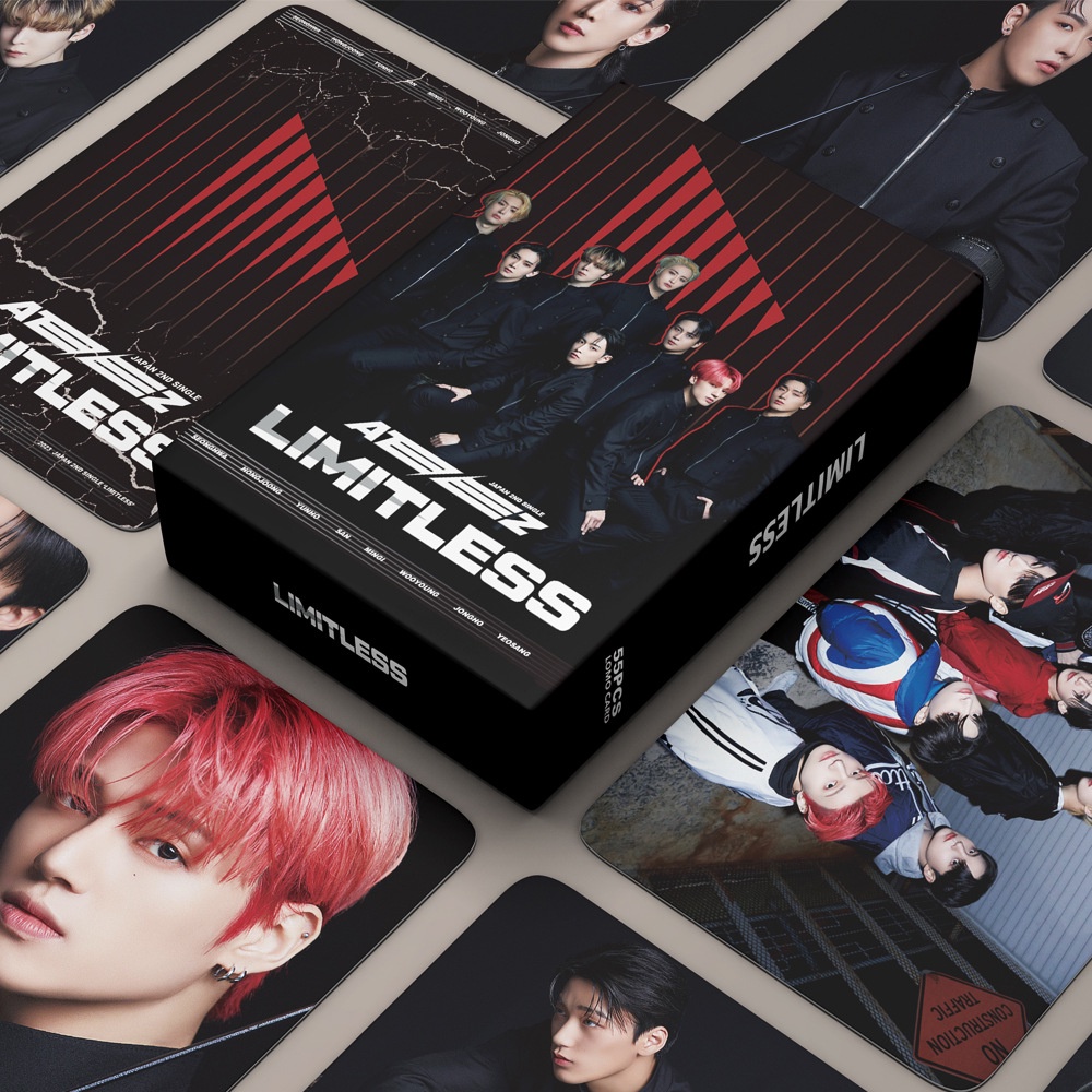 55pcs/Caixa ATEEZ Photocards 2ND JAPAN ALBUM LIMITLESS LOMO Card Cartão ...