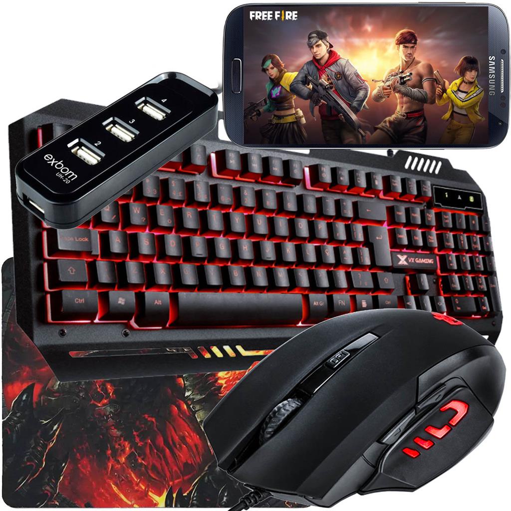 Kit Mobilador Gamer Com Teclado Semi-Mecanico + Mouse Optico 3200dpi ...