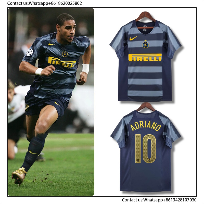 04-05 Camisa De Futebol Retro Inter De Milão ADRIANO Milan Vintage ...