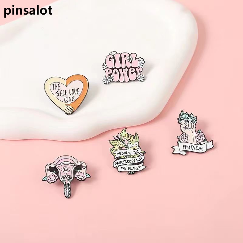 Esmalte Feminismo Pins Personalizado Menina Poder Broches De Amor ...
