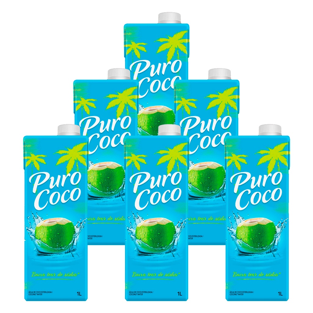 Água de Coco Puro Coco 1l 6 Unidades | Shopee Brasil