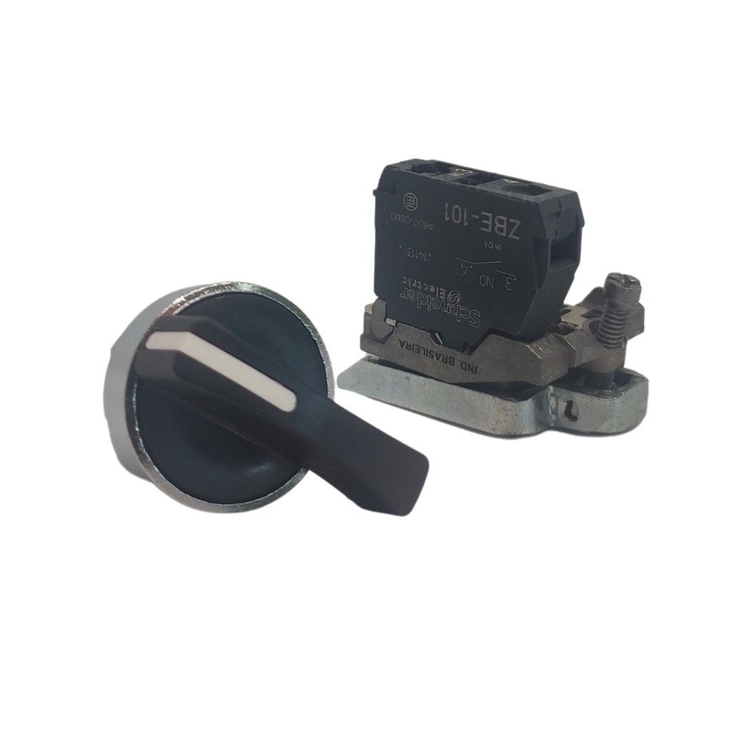 CHAVE SELETORA XB4BJ21 22mm metálica, 2 posições fixas, manopla longa ...