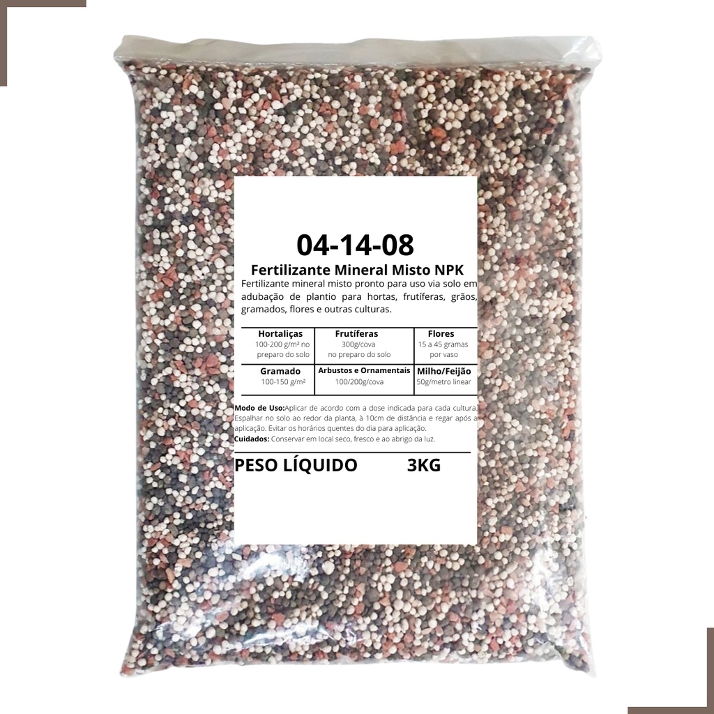 Fertilizante Adubo NPK 04-14-08 3KG | Shopee Brasil