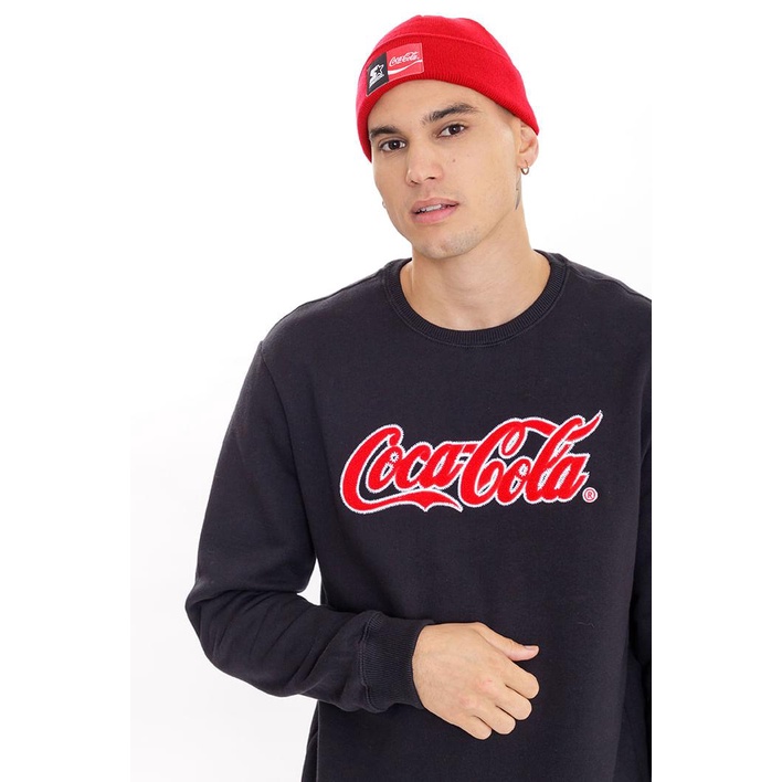 Moletom Starter Collab Coca Cola Chenille Preto | Shopee Brasil
