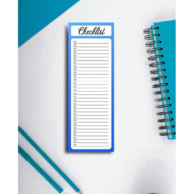 Bloco Checklist - Azul 50 folhas 10x28cm | Shopee Brasil