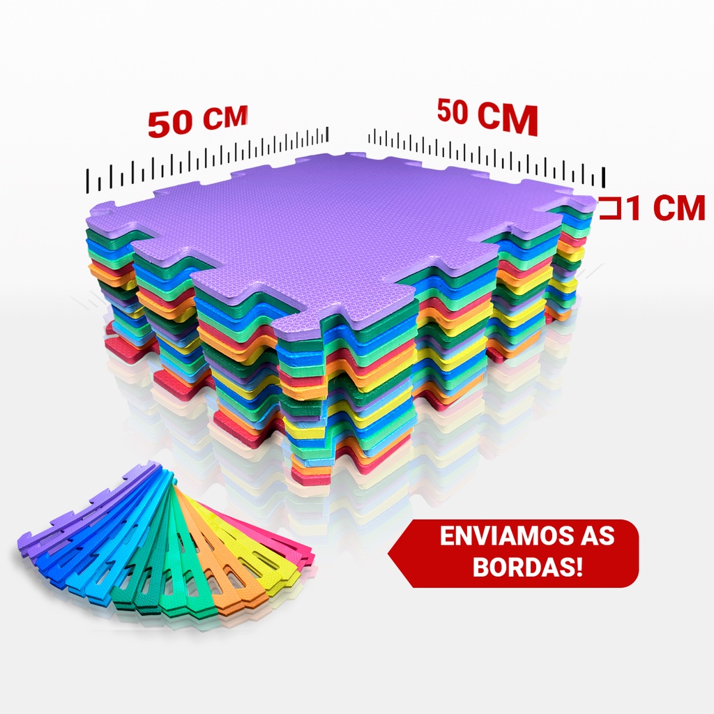 Kit 9 Tatame Infantil Com Borda Placa Eva 50cmX50cm | Shopee Brasil