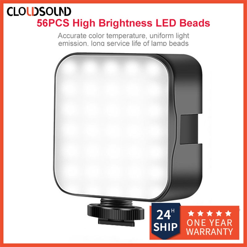 Luz De Bolso Da Câmera De Vídeo LED 6500K Lâmpada Com 3 Sapatas Frias ...
