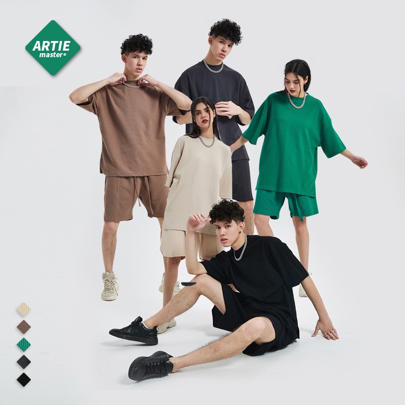 ARTIE Men's Clothing 2023 Novo Produto 260g Waffle Loose t-Shirt Homens Europeus Americanos High ...
