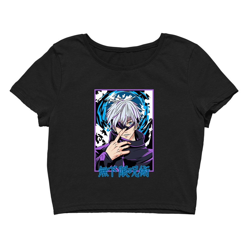 Camiseta Cropped Gojo Satoru Olho Aberto Jujutsu Kaisen | Shopee Brasil