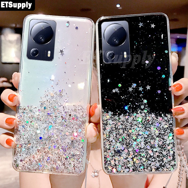 Capa De Telefone Xiaomi 13 Pro Lite Traseira Beautiful Glitter Bling Starry Lua Full Stars Para ...