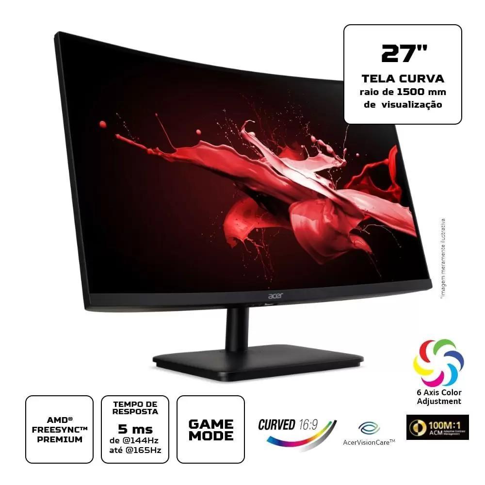 Monitor Gamer Acer 27 Polegadas LED Full HD Curvo 165 Hz 5ms HDMI ...