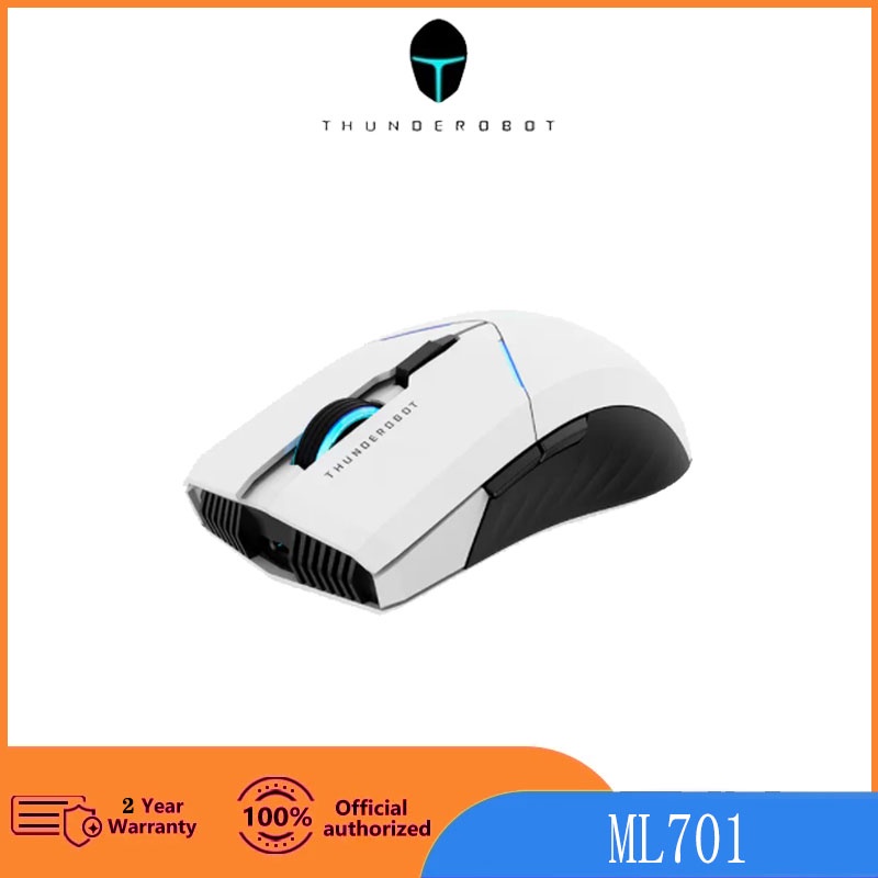 THUNDEROBOT ML701 White Shark Dual Mode Wireless Mouse Wired Game Dedicado Computador Mecânico ...