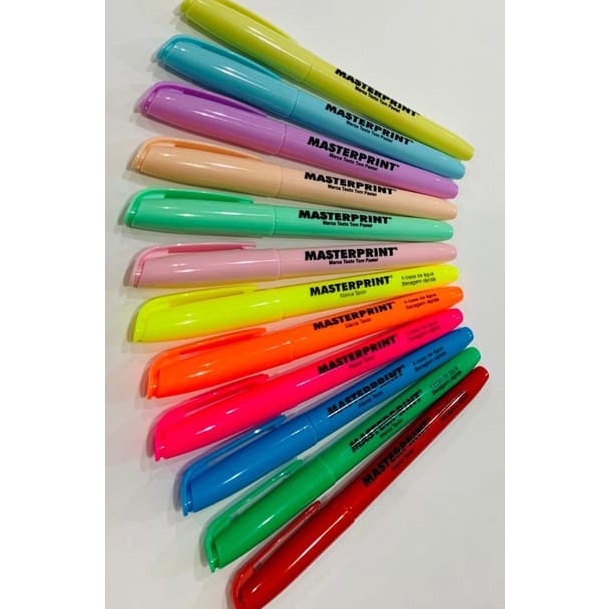 Kit 12 Marca Texto (6 Neon + 6 pastel) Marcador de Textos Masterprint ...