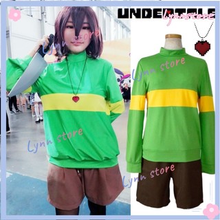 FRISK/CHARA Cosplay Tops + Shorts + Neckalce Jogo Completo'undertale ...