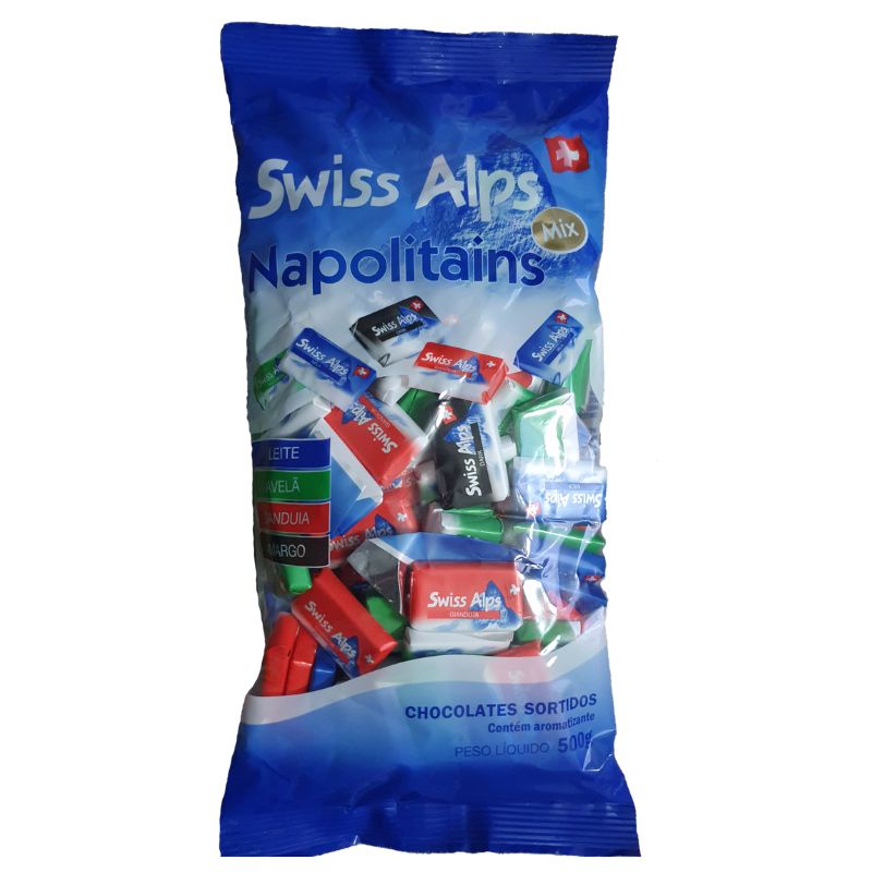 Chocolate Suíço Swiss Alps Napolitains Sortidos 500 gramas | Shopee Brasil