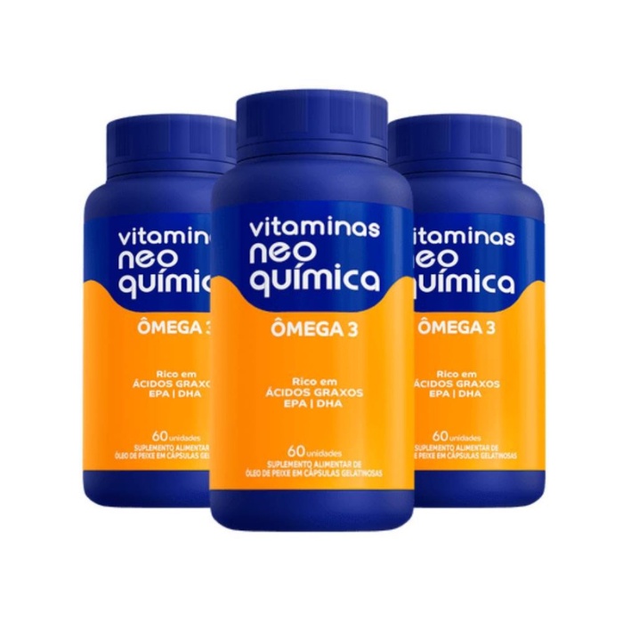 Kit C/3 Suplemento Alimentar Ômega 3 Neo Química EPA 540mg + DHA 360mg C/60 Caps. | Shopee Brasil