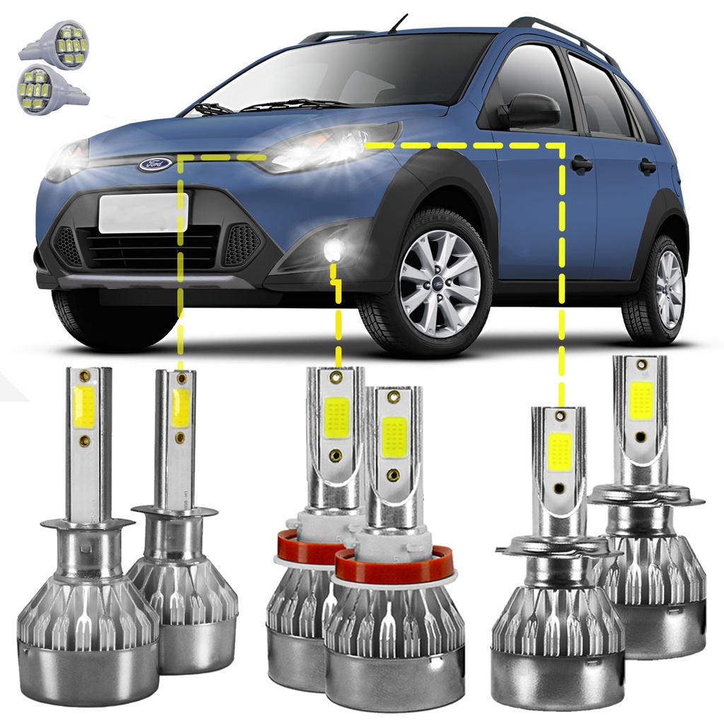 Kit Ultra LED Ford Fiesta 2011/2014 20000 Lúmens 6500K | Shopee Brasil