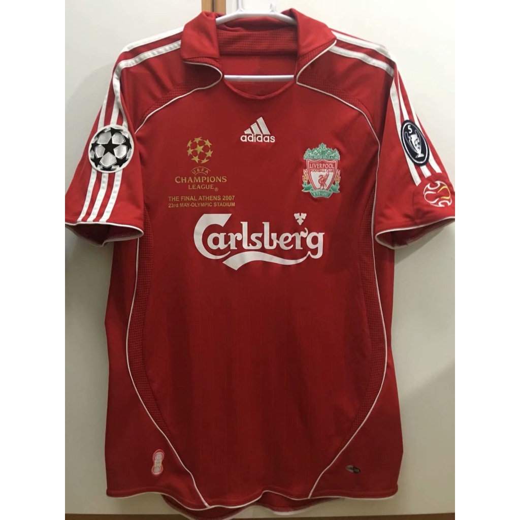 2007 Final Game LIVERPOOL Home Retro Jerseys WI Camisa de Futebol ...
