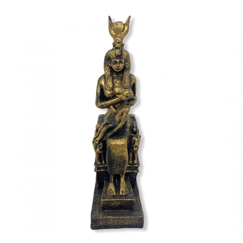 Imagem deusa Egípcia Isis Mãe de Hórus Dourada Resina 19 cm | Shopee Brasil