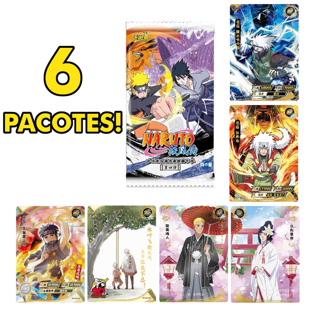 Cartas Naruto Oficiais da Kayou 6 Pacotes em Chinês (T4W4) | Shopee Brasil