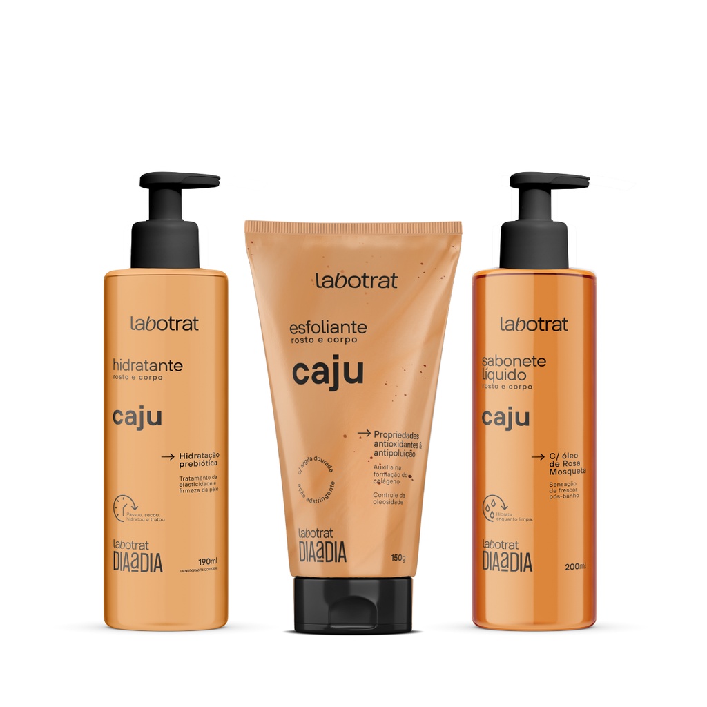 Kit Dia a Dia Caju Rosto e Corpo Labotrat - Esfoliante + Hidratante ...
