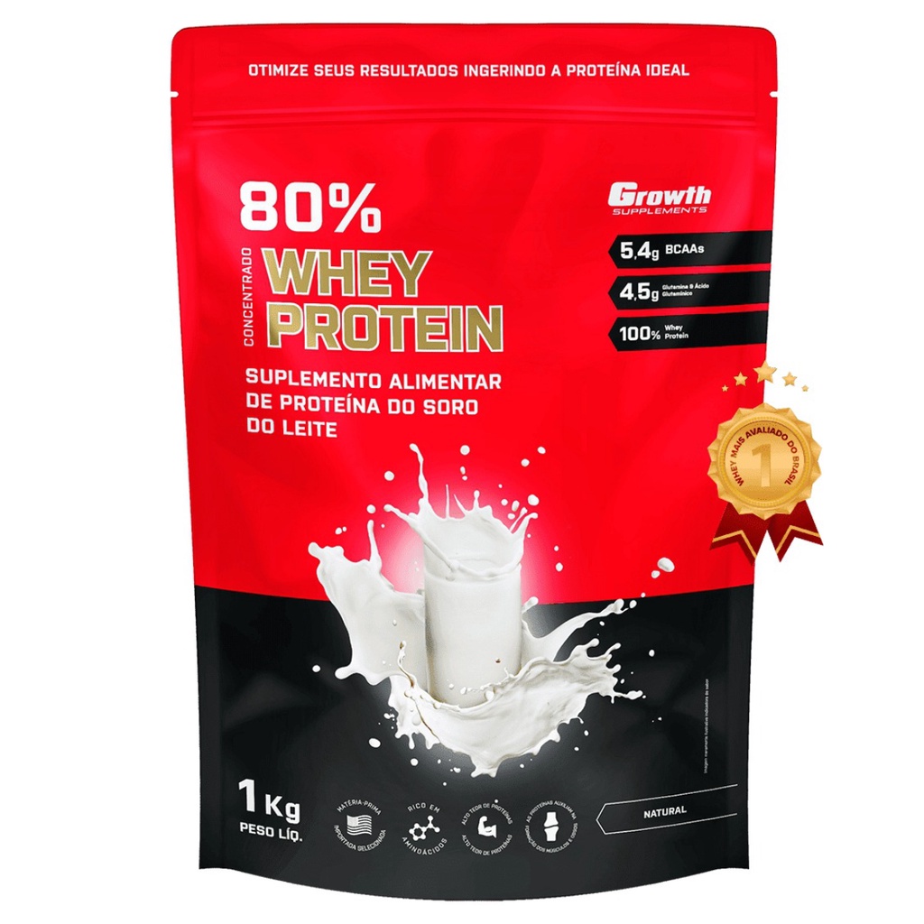 Whey Protein Concentrado 1Kg Growth Supplements | Shopee Brasil