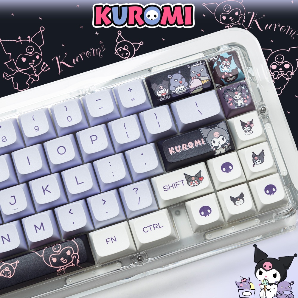 Chaveiro Anime Kuromi Keycap Set 140Keys Perfil XDA PBT Compatível ...