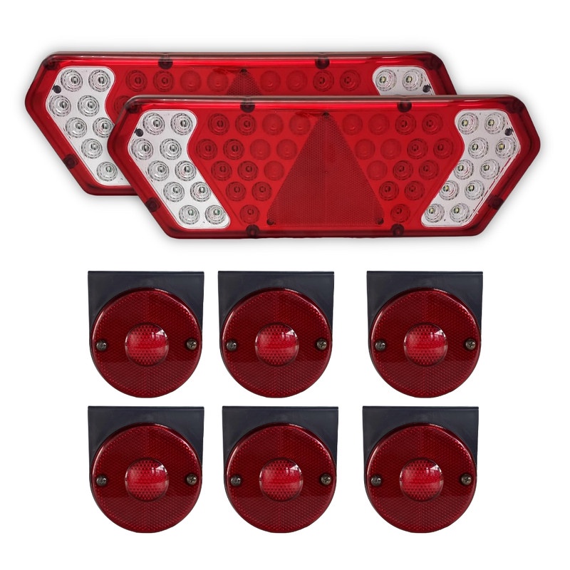 Kit Par Lanterna Guerra + 6 Lanterna Lateral Randon Rubi sem Conector ...