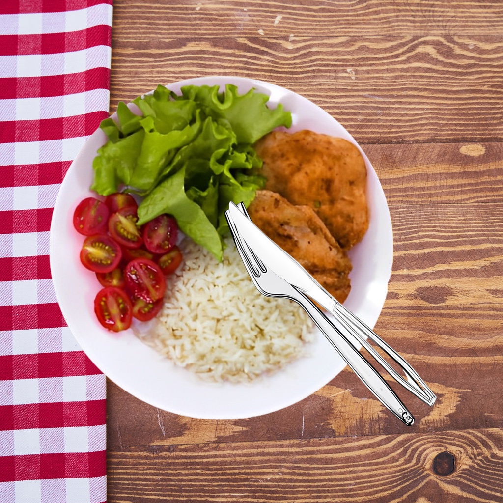 Kit Garfo Faca Master Transp c/ 50 unid Cada | Shopee Brasil