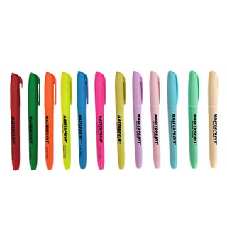 Kit 12 Marca Texto (6 Neon + 6 pastel) Marcador de Textos Masterprint ...