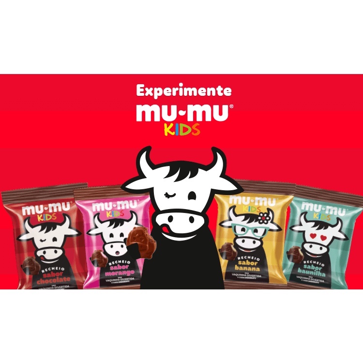 Chocolate Mu-mu Kids caixa com 24 unidades 374,4g Sabores | Shopee Brasil