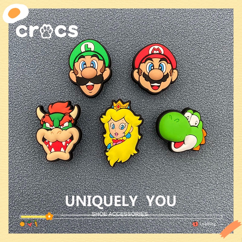 croc jibbitz Encanta SUPER MARIO 5-PACK Decorações jibitz De Fivela De ...