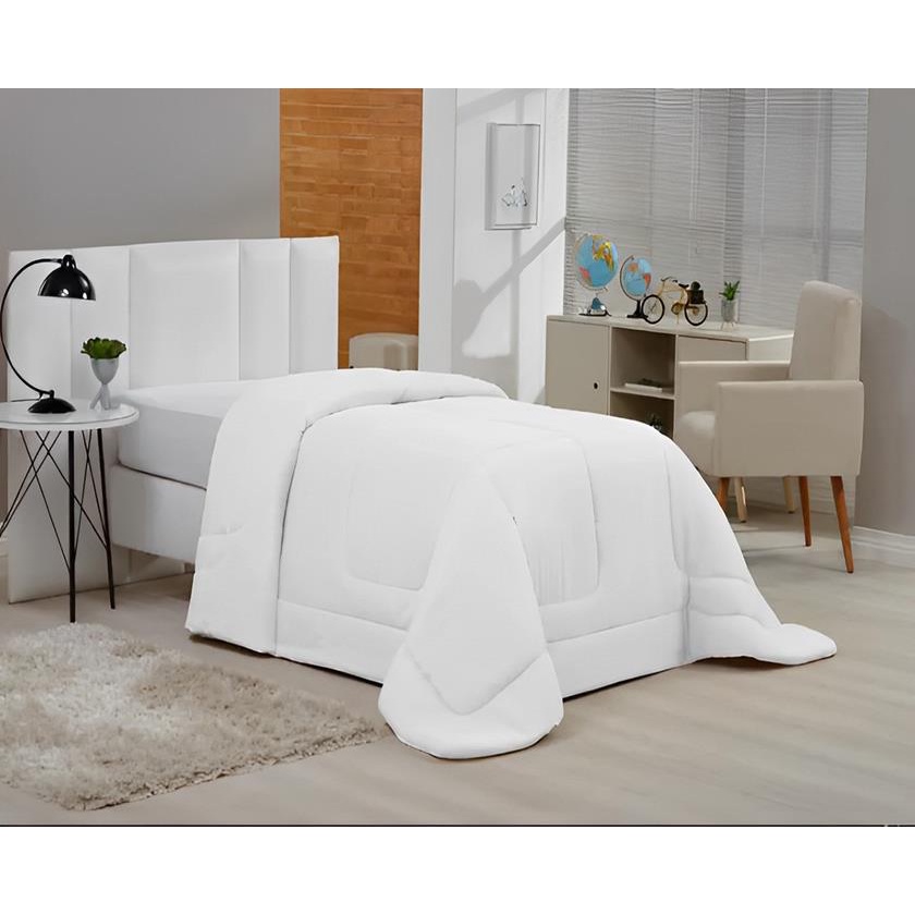 Edredom Casal Queen Dupla Face 01Pc Premiun Branco liso | Shopee Brasil